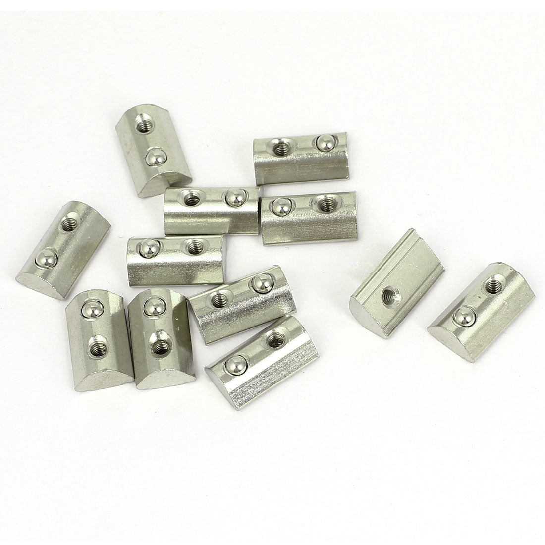 Uxcell 12pcs M4 40 Series Metal Half Round Roll in T-slot Spring Nut w ...