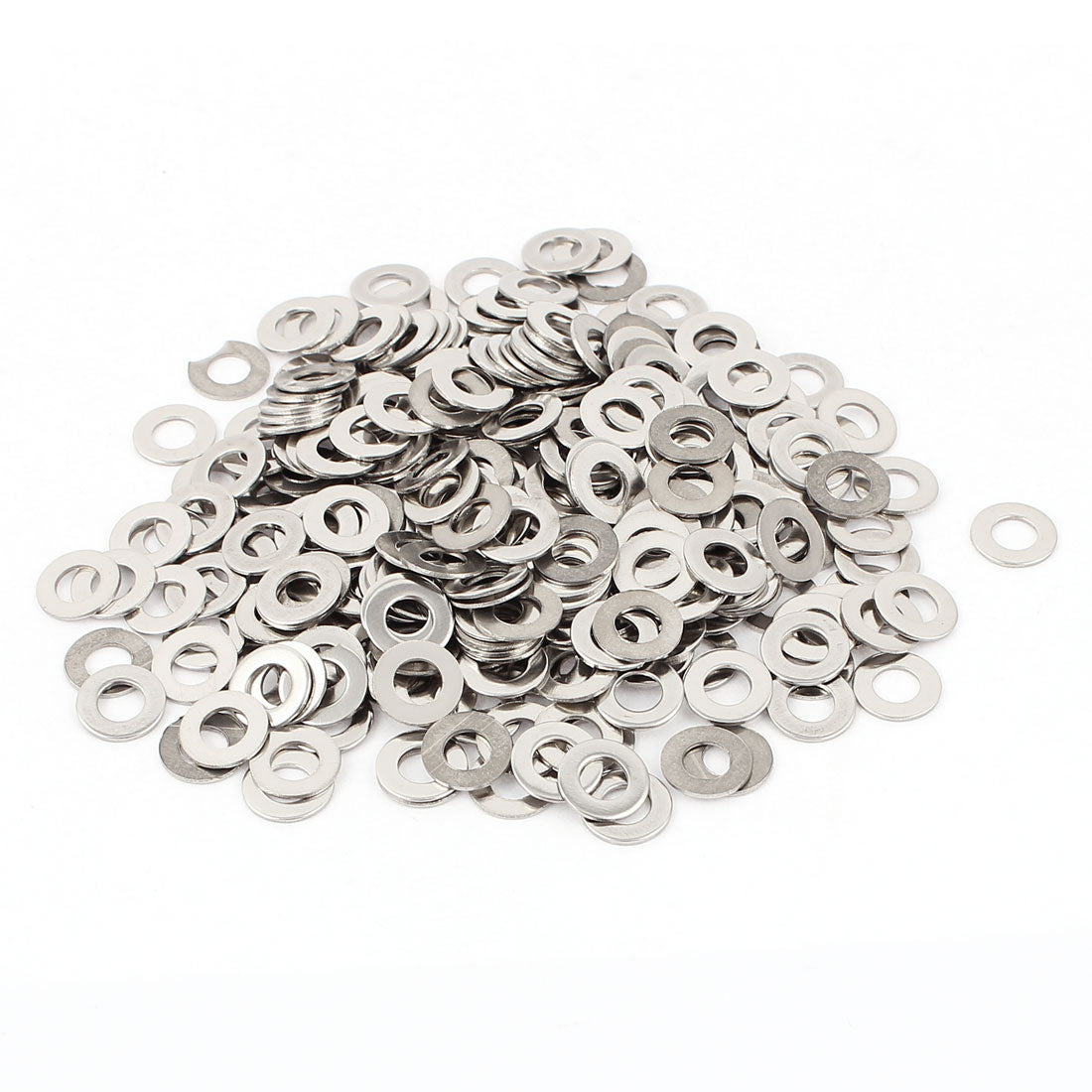 Uxcell 300pcs Stainless Steel Flat Washers M5 x 10mm OD Silver Tone ...