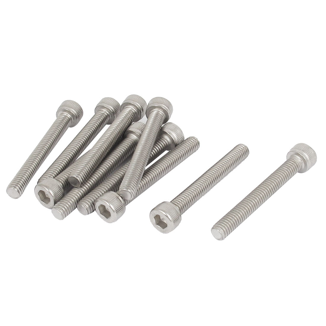 Uxcell M6x45mm 304 Stainless Steel Hex Key Bolt Socket Head Cap Screws ...