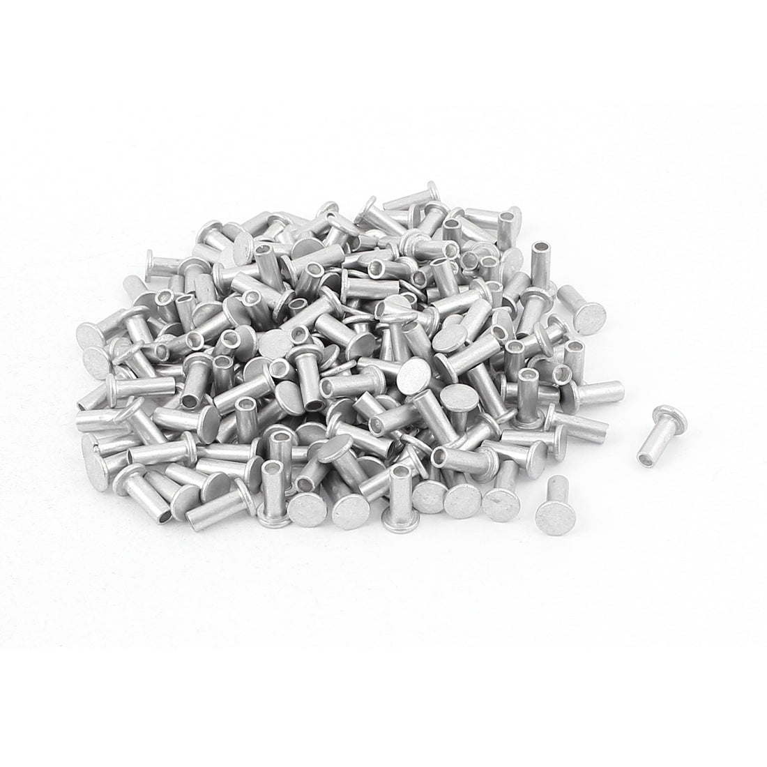 Aluminum Flat Head Semi-Tubular Rivets Silver Tone | Harfington