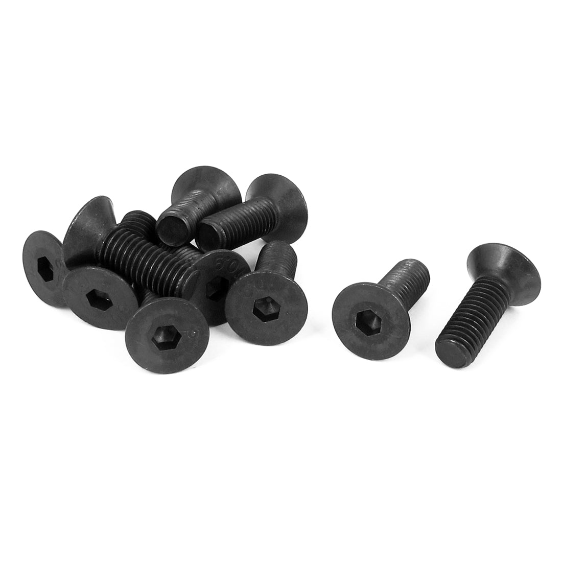 Uxcell M10 x 30mm Metric Hex Socket Countersunk Flat Head Screw Bolts ...