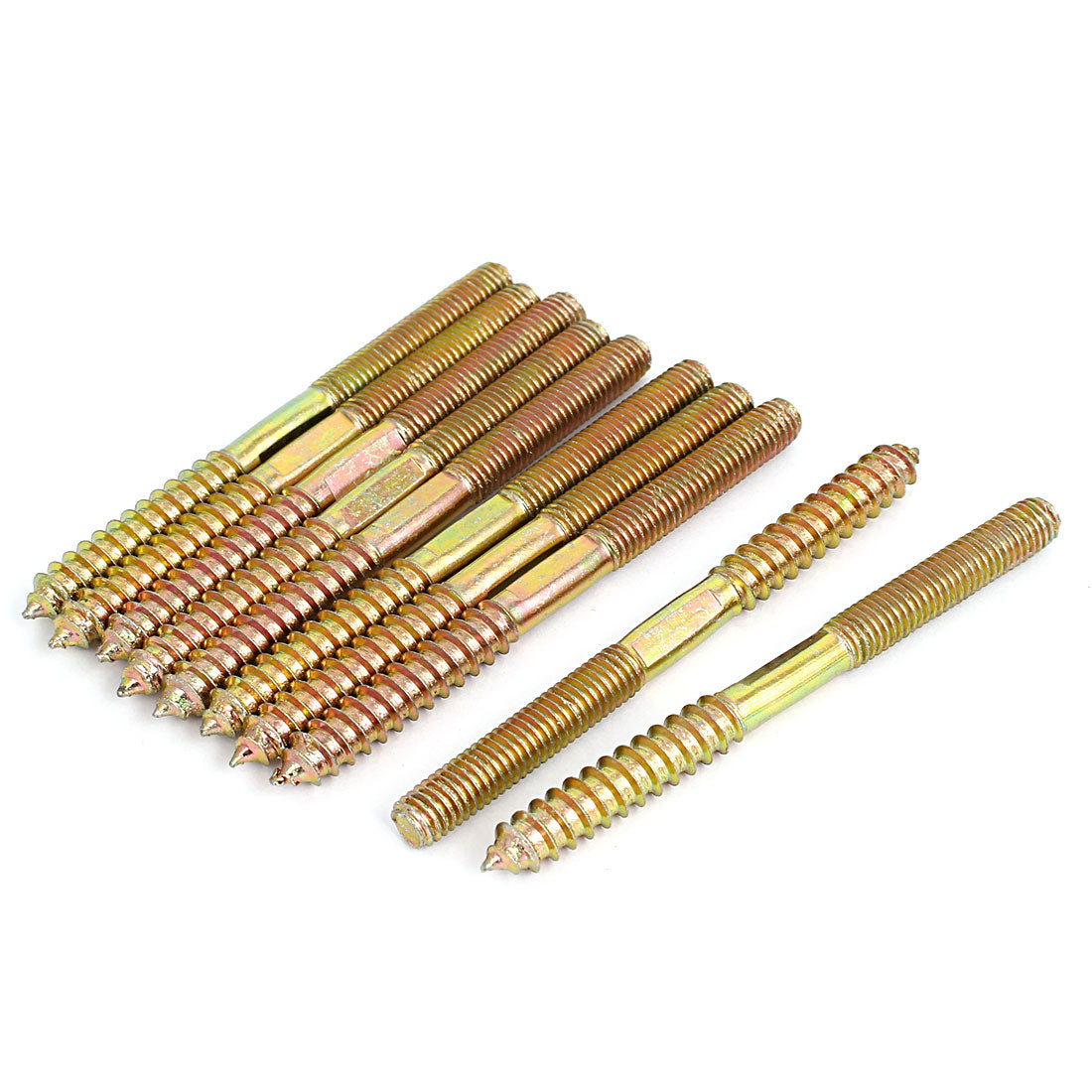 Uxcell M8 x 100mm Double End Threaded Machine Self Tapping Wood Screw ...