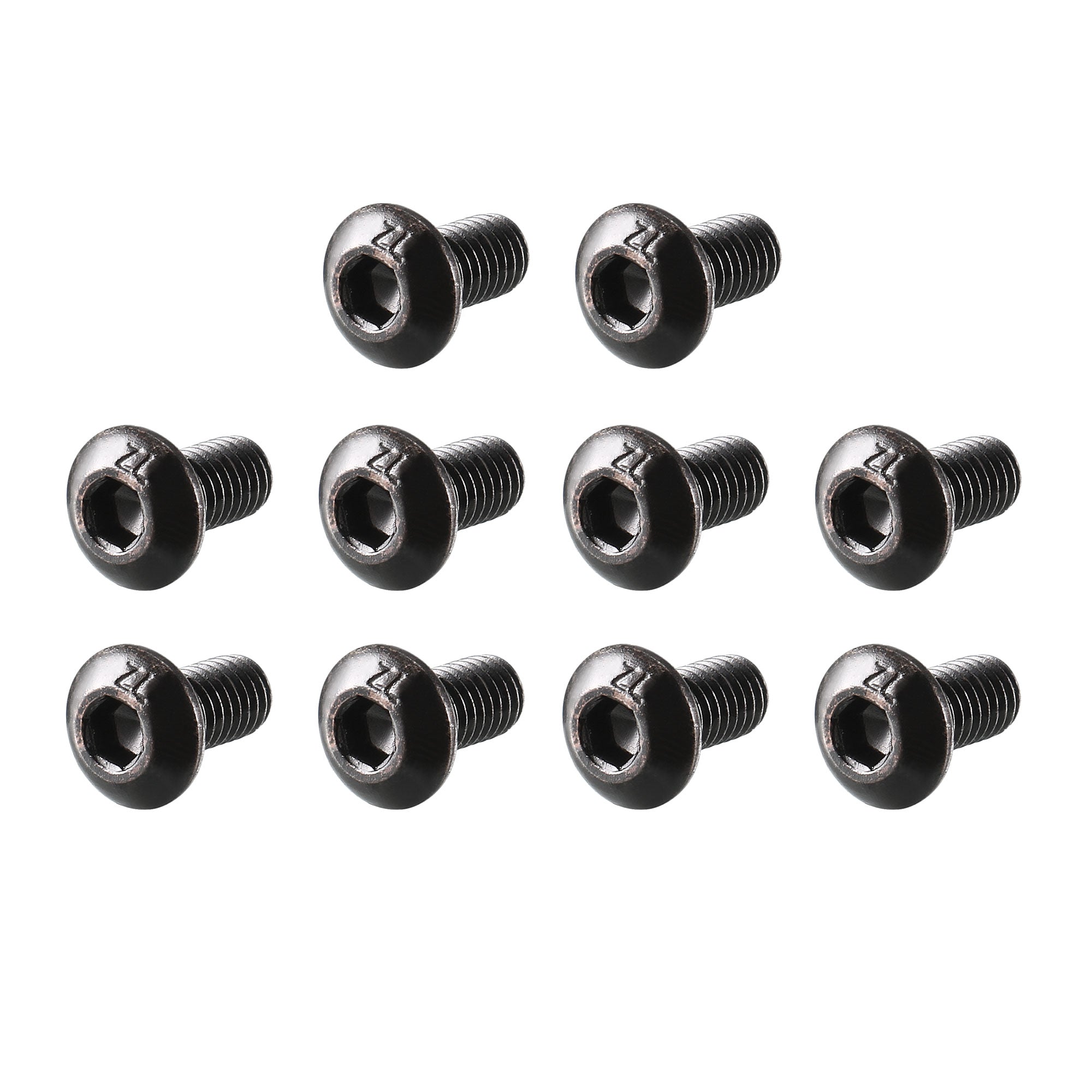 Uxcell M3x6mm Thread 10.9 Alloy Steel Button Head Hex Socket Cap Screw ...