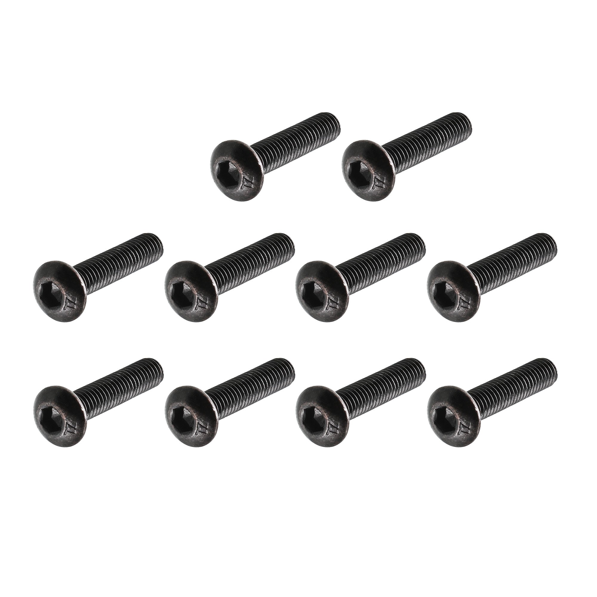 Uxcell M3x14mm Thread 10.9 Alloy Steel Button Head Hex Socket Cap Screw ...