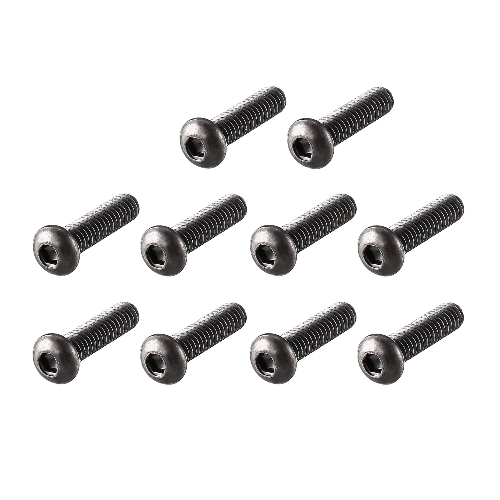 Uxcell M2x8mm Thread 10.9 Alloy Steel Button Head Hex Socket Cap Screw ...