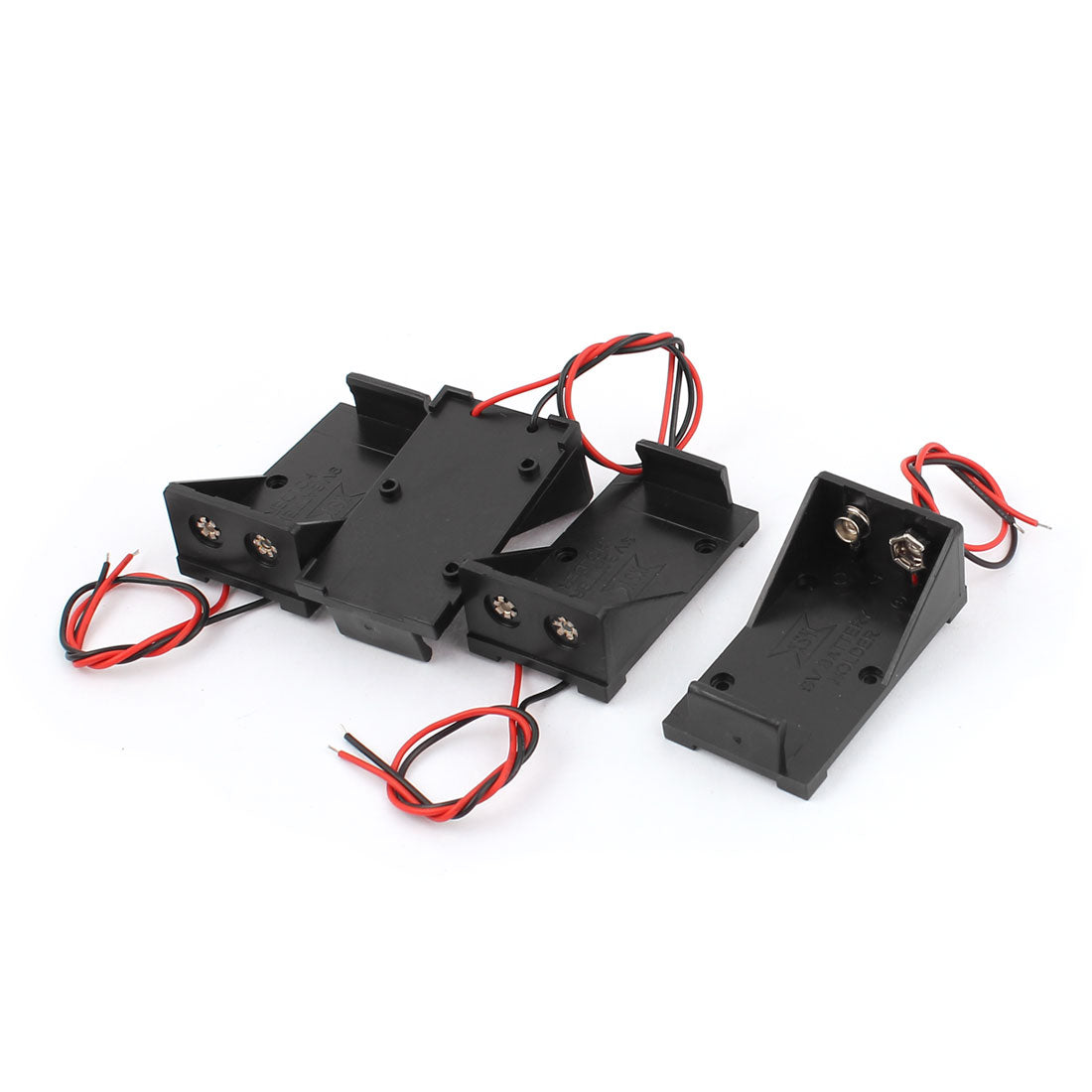 Uxcell 4pcs Plastic Housing 9V Battery Holder Storage Box Container w ...