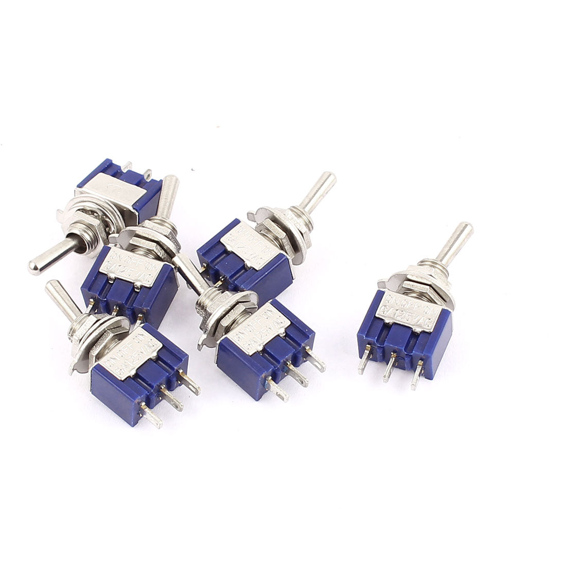Uxcell 6 Pcs AC125V 6A SPDT ON-OFF-ON 3 Positions 3 Terminals Latching ...