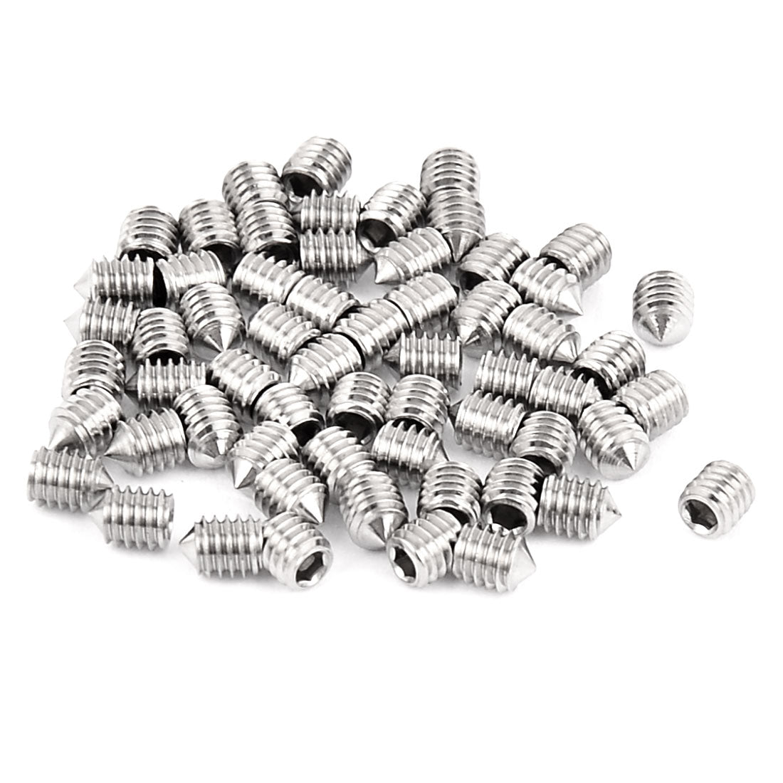 Uxcell 60pcs M4 x 5mm 304 Stainless Steel Hex Socket Cone Point Grub ...