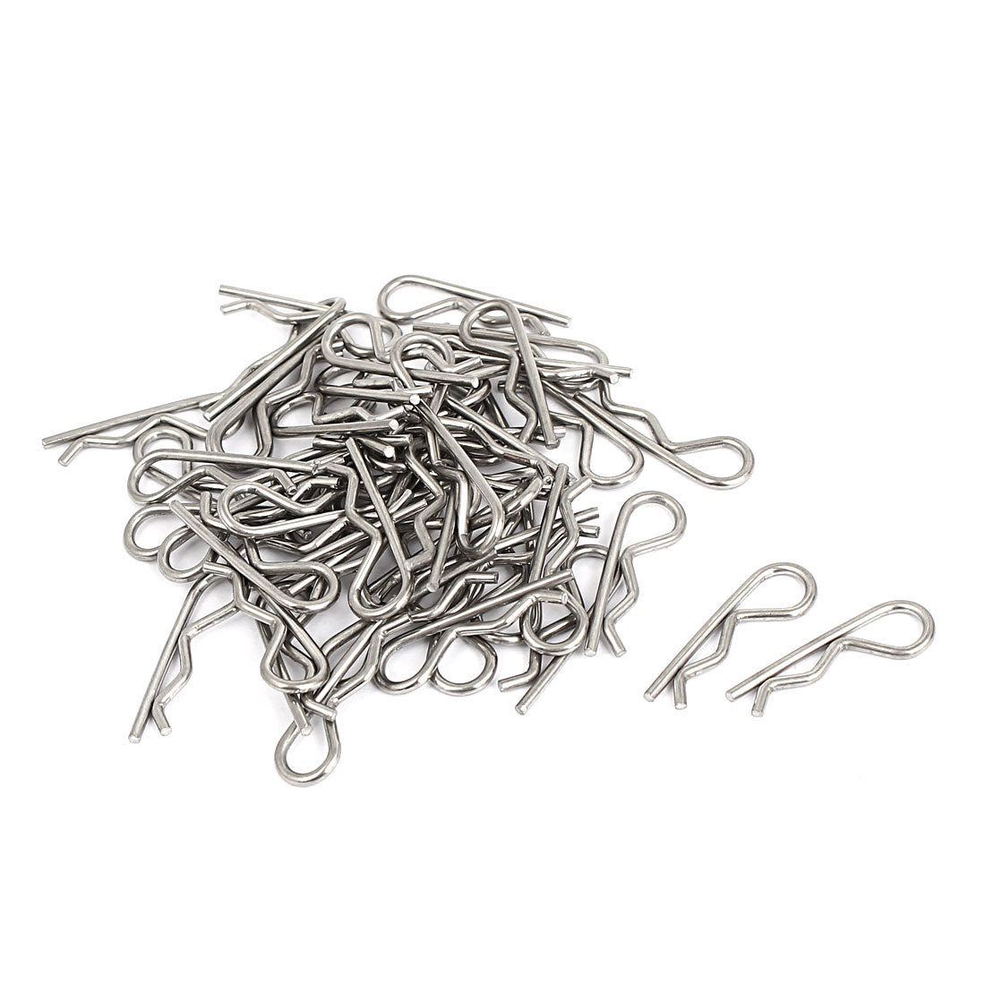 Uxcell 50 Pcs Spring Stainless Steel Cotter Clip Pin Hardware 1.6mm x ...