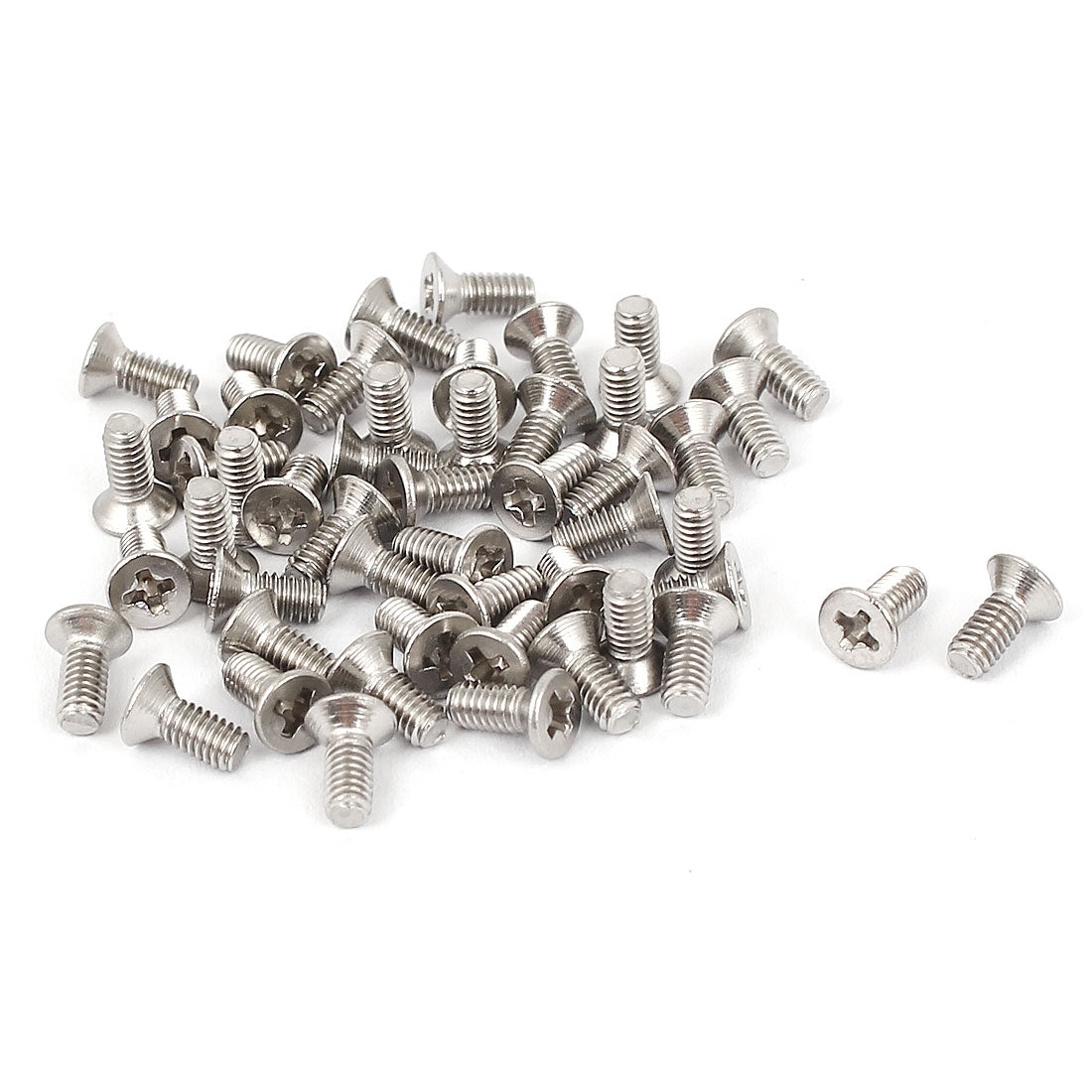 Uxcell M2.5 - 0.45 x 6mm Fine Thread Stainless Steel Phillips Flat Countersunk Head Screws 50pcs ...