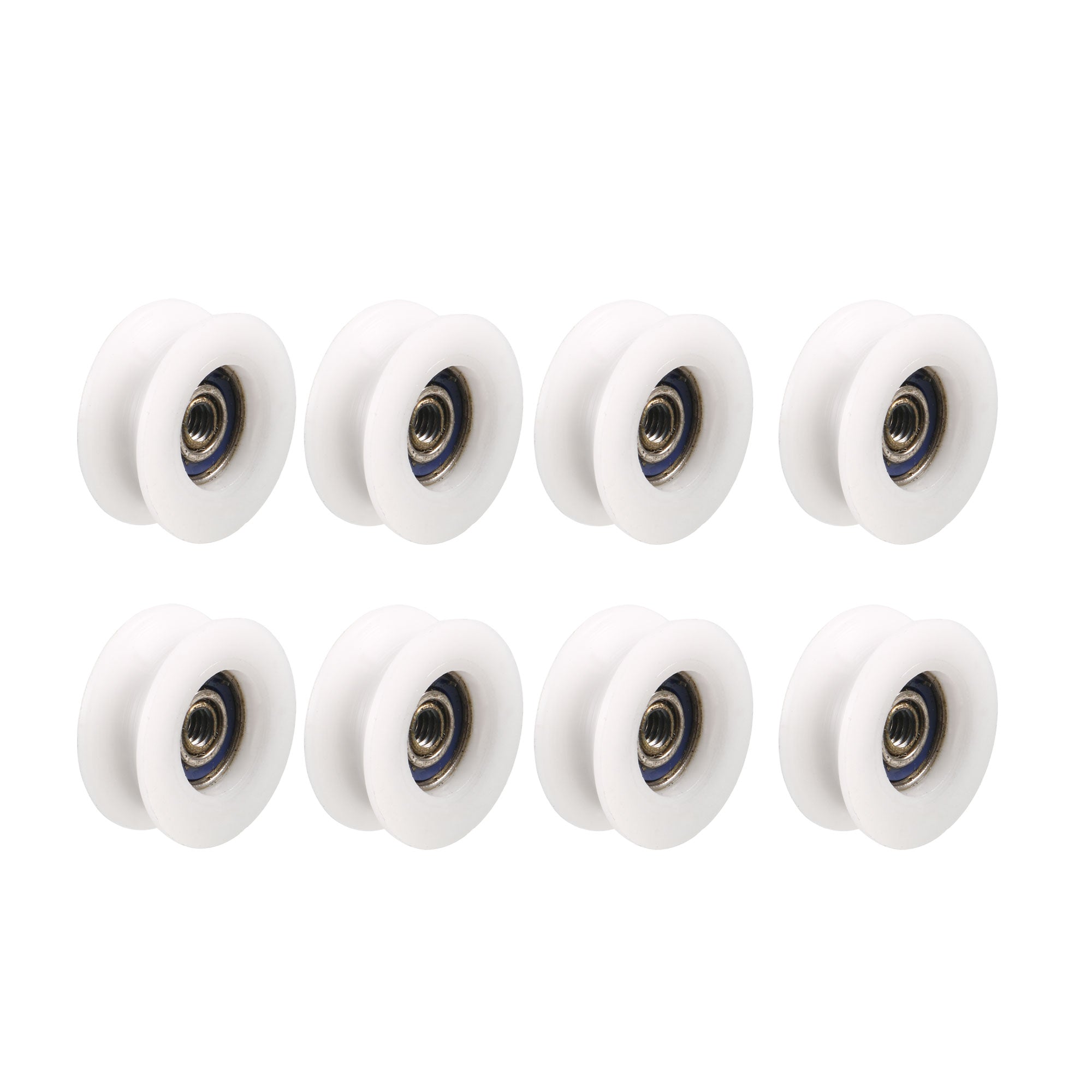 Uxcell Round Groove Nylon Pulley Wheels Roller 8 Pcs for 5mm Rope ...