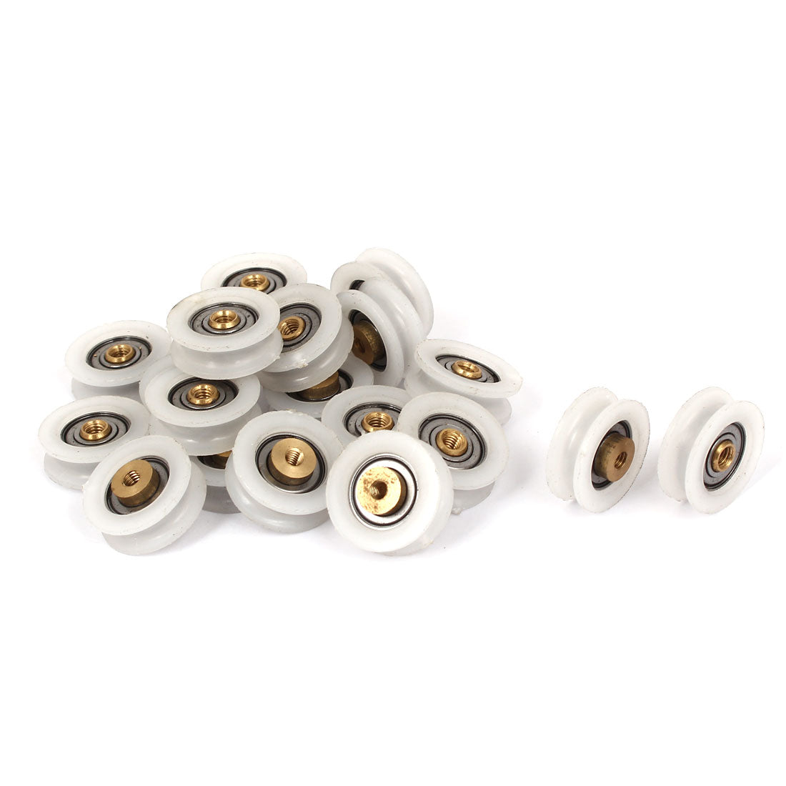 Uxcell Round Groove Nylon Pulley Wheels Roller 20 Pcs for 5mm Rope ...