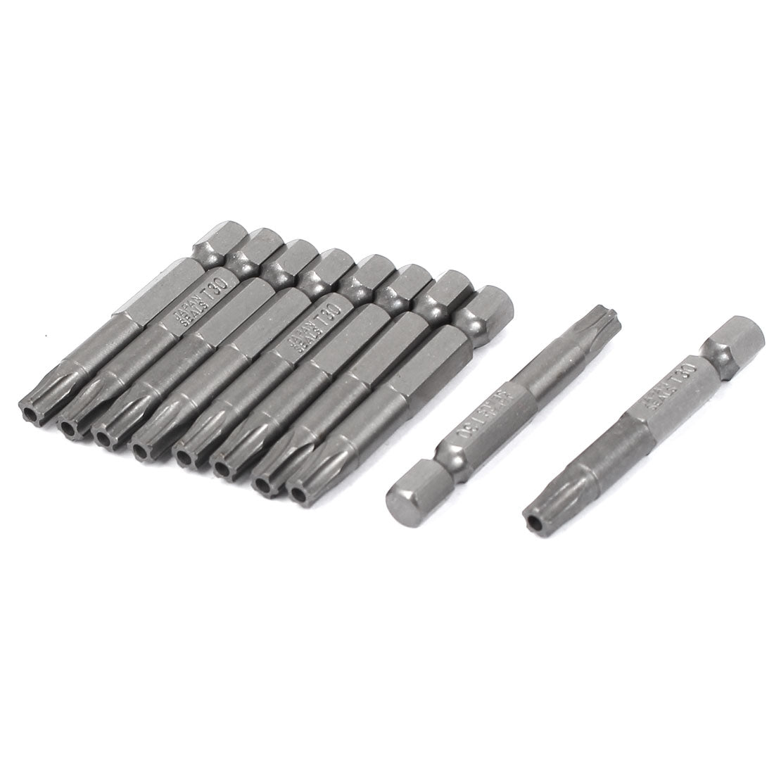 Uxcell 1/4" Hex Shank T30 Security 5 Point Star Screwdriver Bits 50mm ...