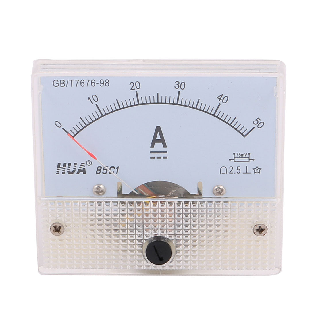 Uxcell Pointer Needle 50A Rectangle Panel Current Analog Gauge Tester ...