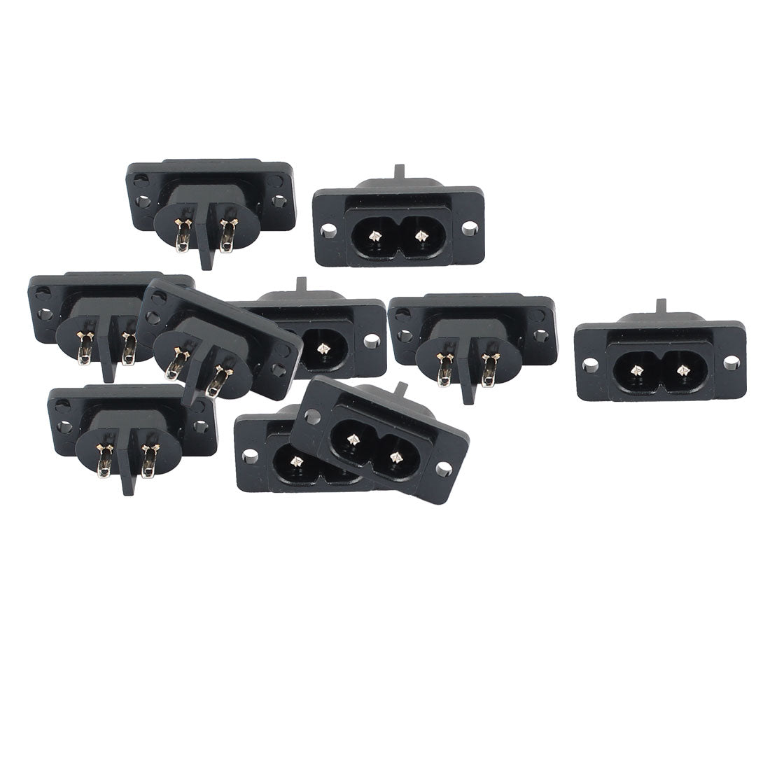 Uxcell 10Pcs AC 250V 10A PCB Board Panel Mount Male 2 Terminals ...