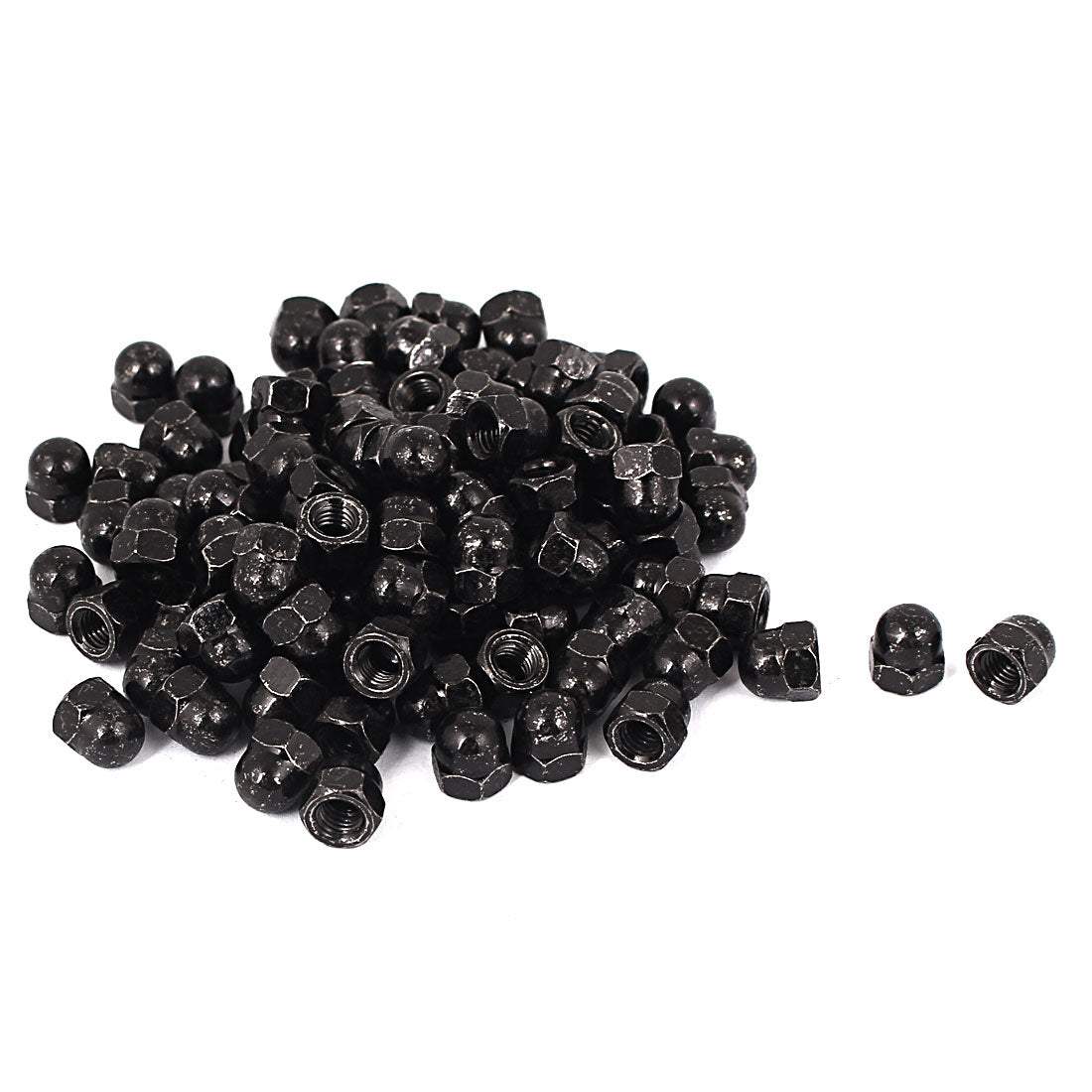Uxcell M5 Thread Dia Dome Head Carbide Steel Cap Acorn Hex Nuts Black ...