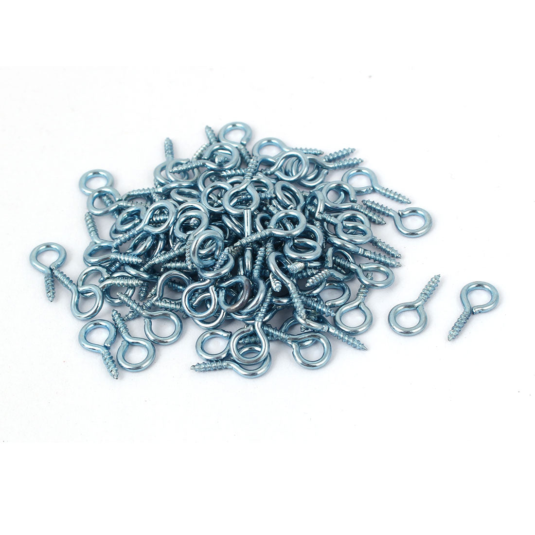 Uxcell Garden Vine Wire 1.7mm Thread Dia Eyelet Screw Eye Hook 100pcs ...