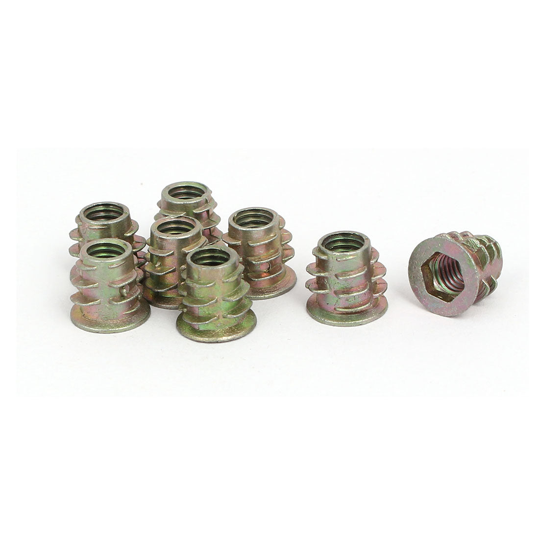 Uxcell M6 x 10mm Wood Furniture Insert Interface E-Nuts Hex Socket Nut ...
