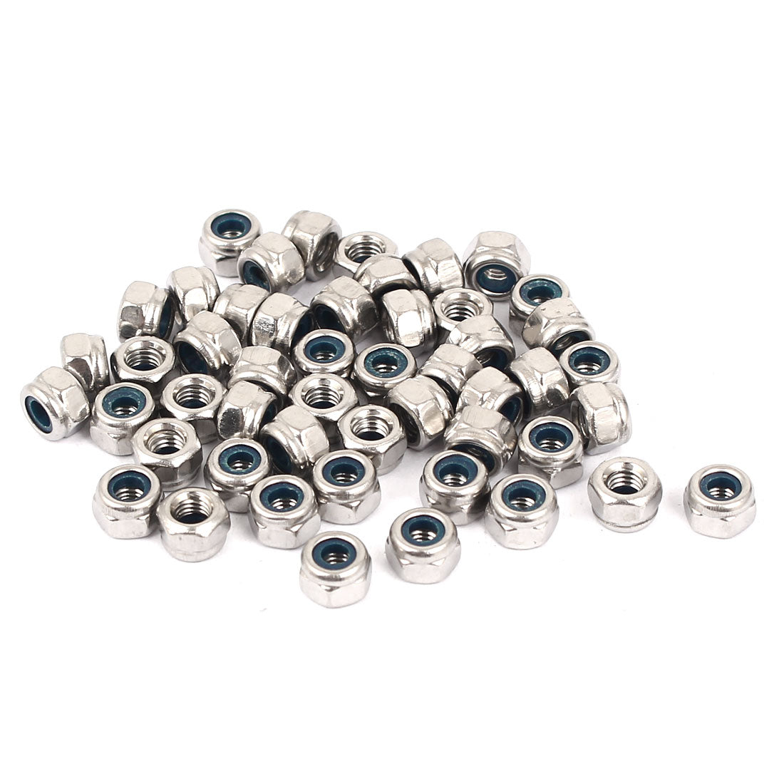 Uxcell M3 304 Stainless Steel Self-Locking Nylon Insert Hex Lock Nuts ...