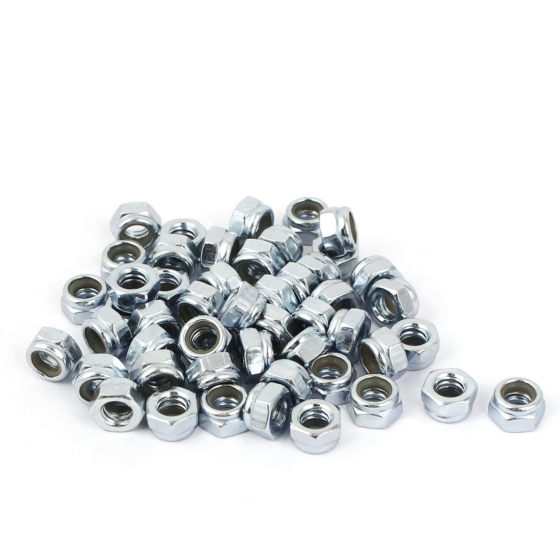 Uxcell 3/16"-24 Hex Lock Nuts Carbon Steel Nylon Insert Self-Lock Nuts ...