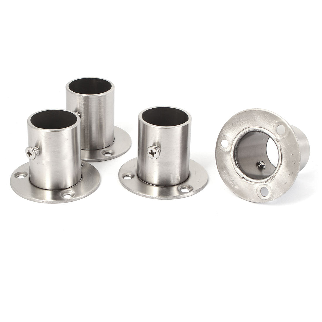 Uxcell Wardrobe Stainless Steel Hanging Rail Socket End Support 4pcs ...
