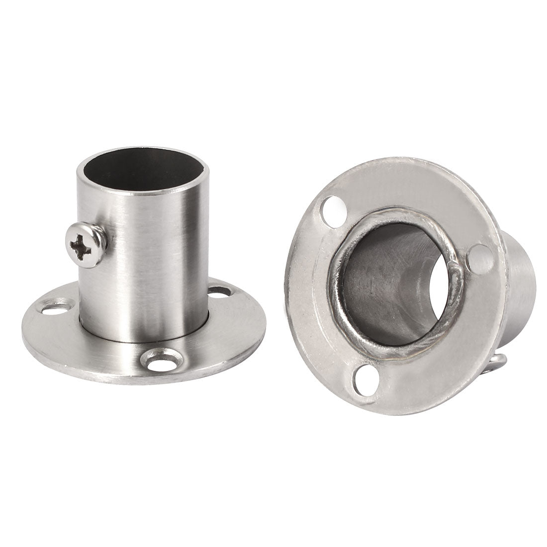 Uxcell Wardrobe Stainless Steel Hanging Rail Socket End Support 2pcs ...