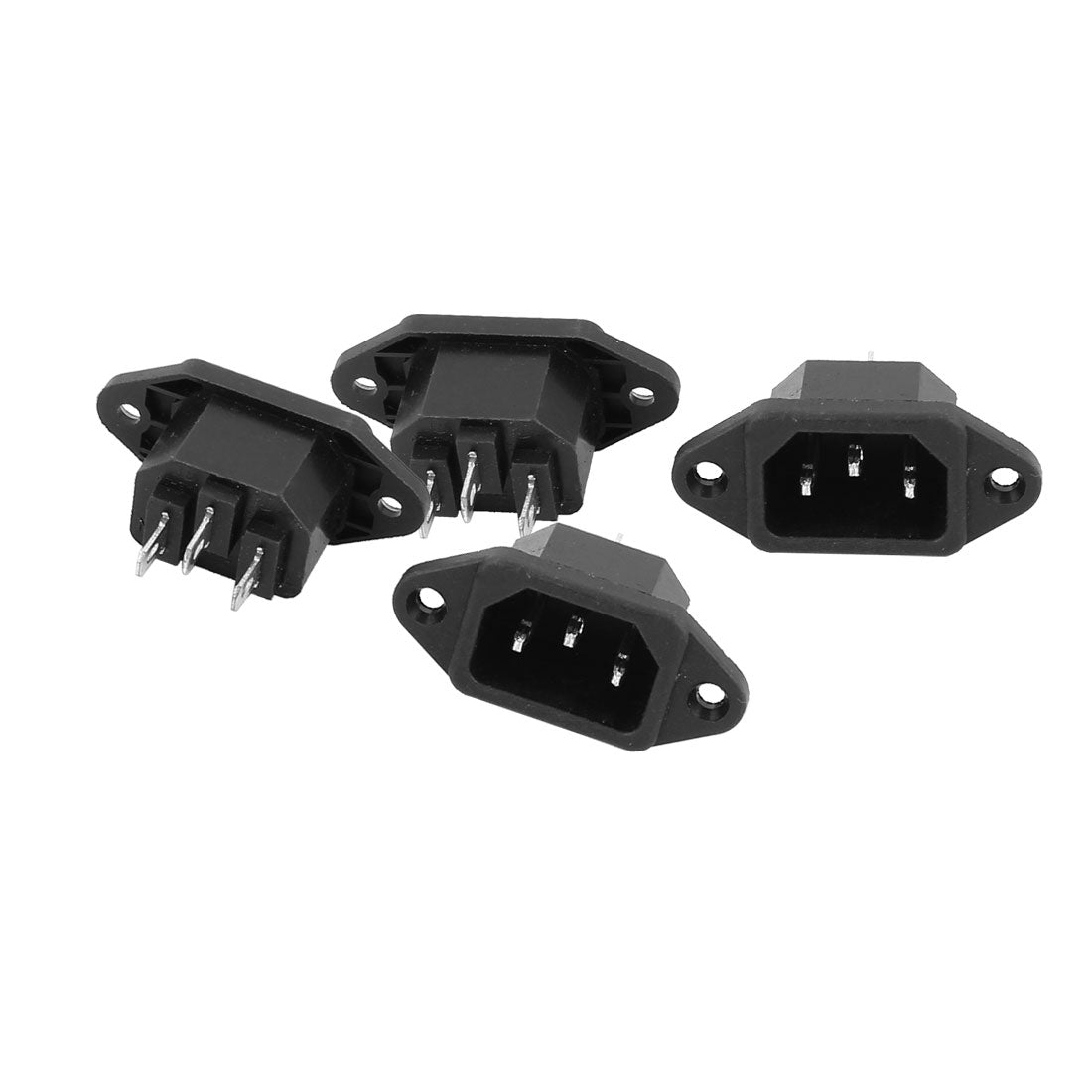 Uxcell 4 Pcs AC 250V 10A IEC 320 C14 Panel Mount Adapter Power ...