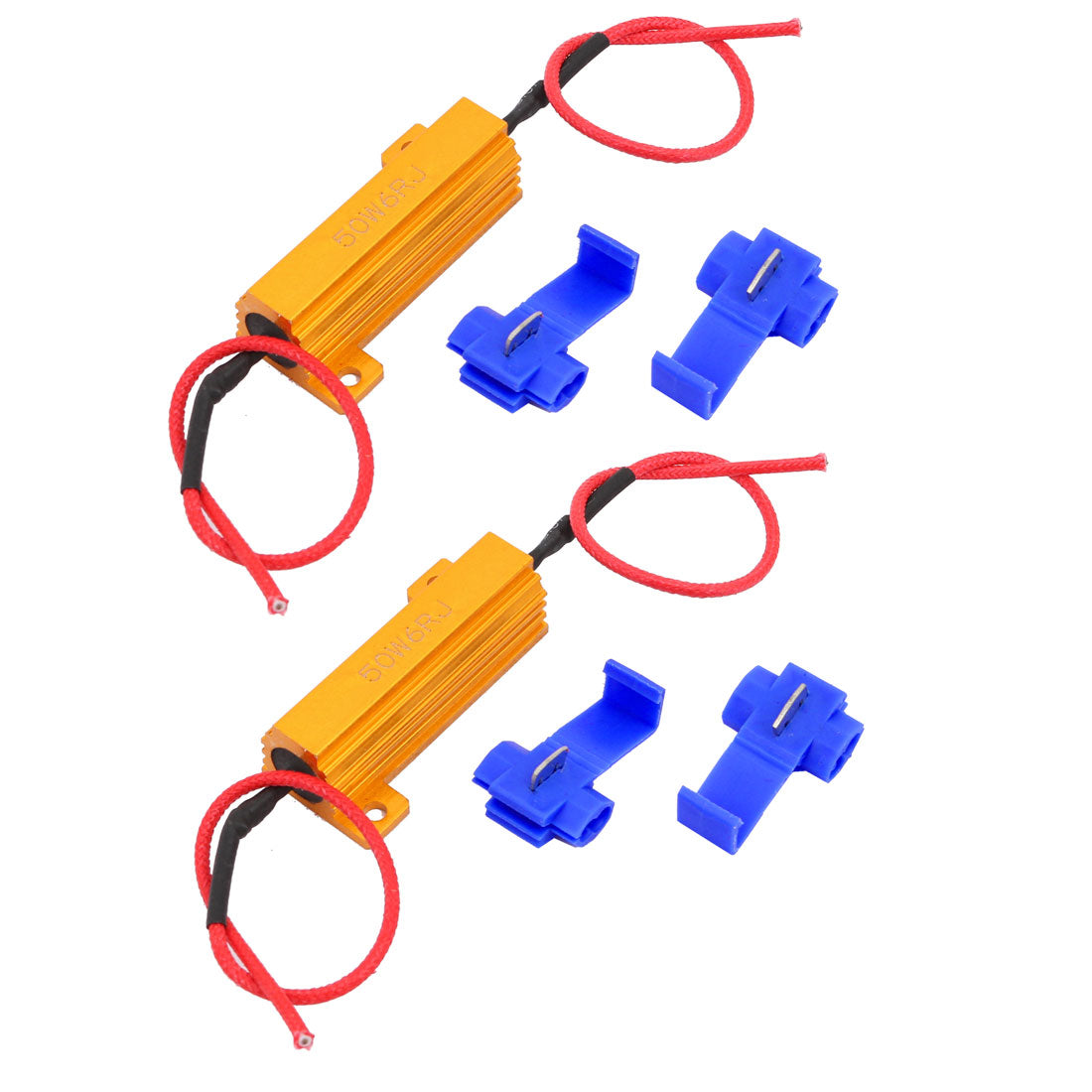 Uxcell 2 Pcs 50W 6RJ Load Resistor Fix LED Bulb Fast Flash Turn Signal Blink | Harfington