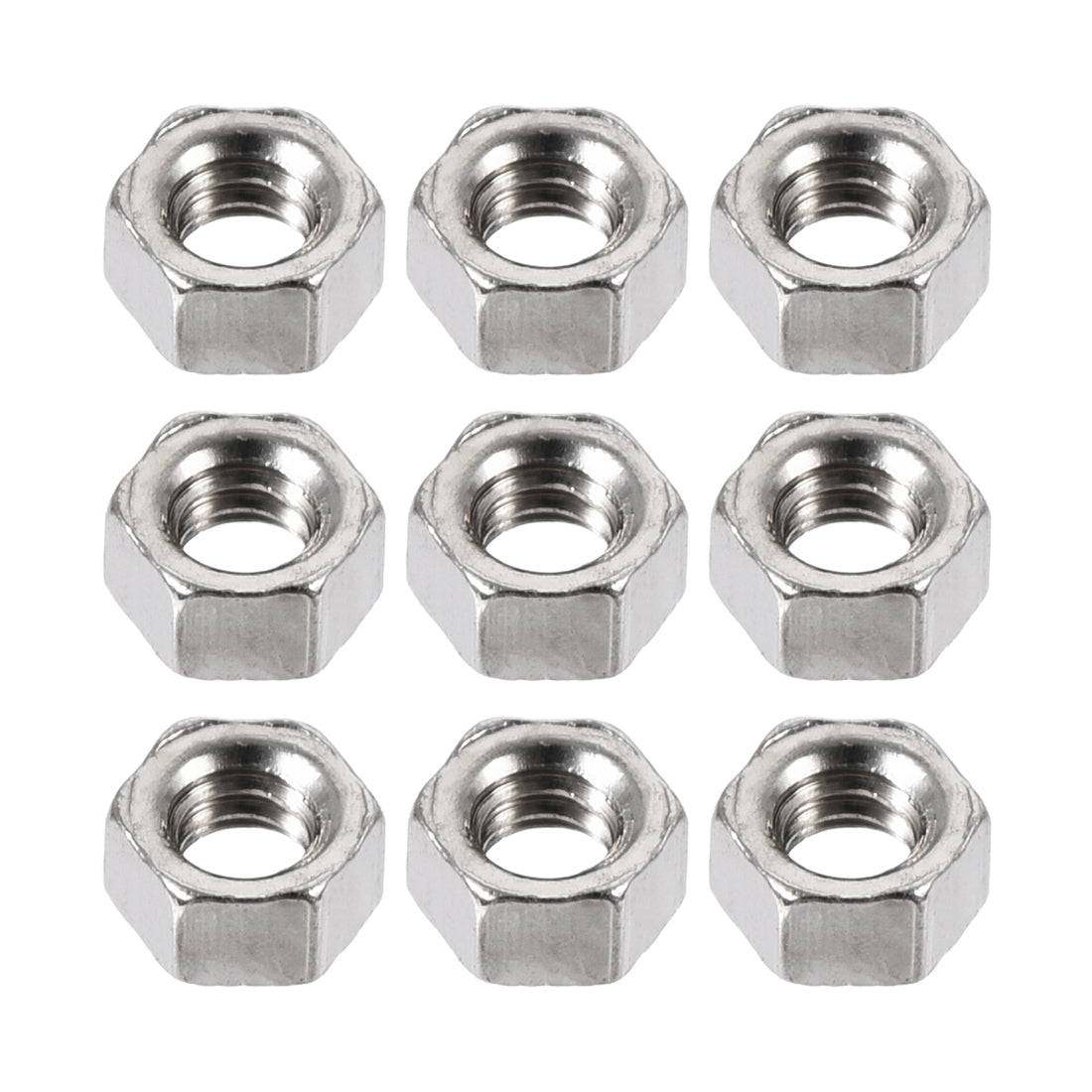 Uxcell M1.6 x 1.5mm Nickel Plated Internal Threaded Hexagon Hex Nuts ...