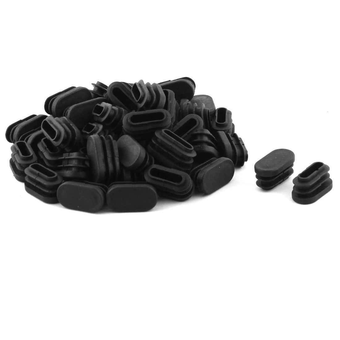 Uxcell Plastic Oval Shaped Tube Pipe Inserts End Caps Covers Black 30 x ...