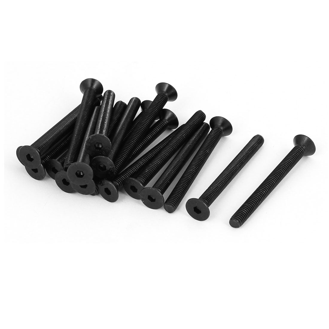 Uxcell M5 x 50mm Fully Thread Flat Head Hexagon Socket Countersunk ...