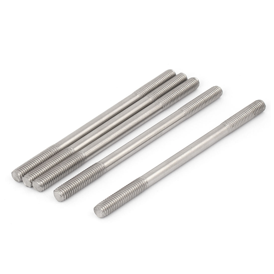 Uxcell M8 x 130mm Tight Adjustable Push Double End Thread Stud Teeth ...