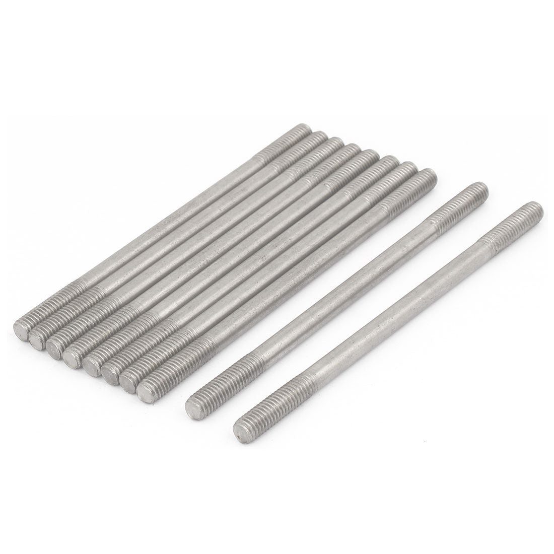 Uxcell M8 x 140mm Tight Adjustable Push Double End Thread Stud Teeth ...