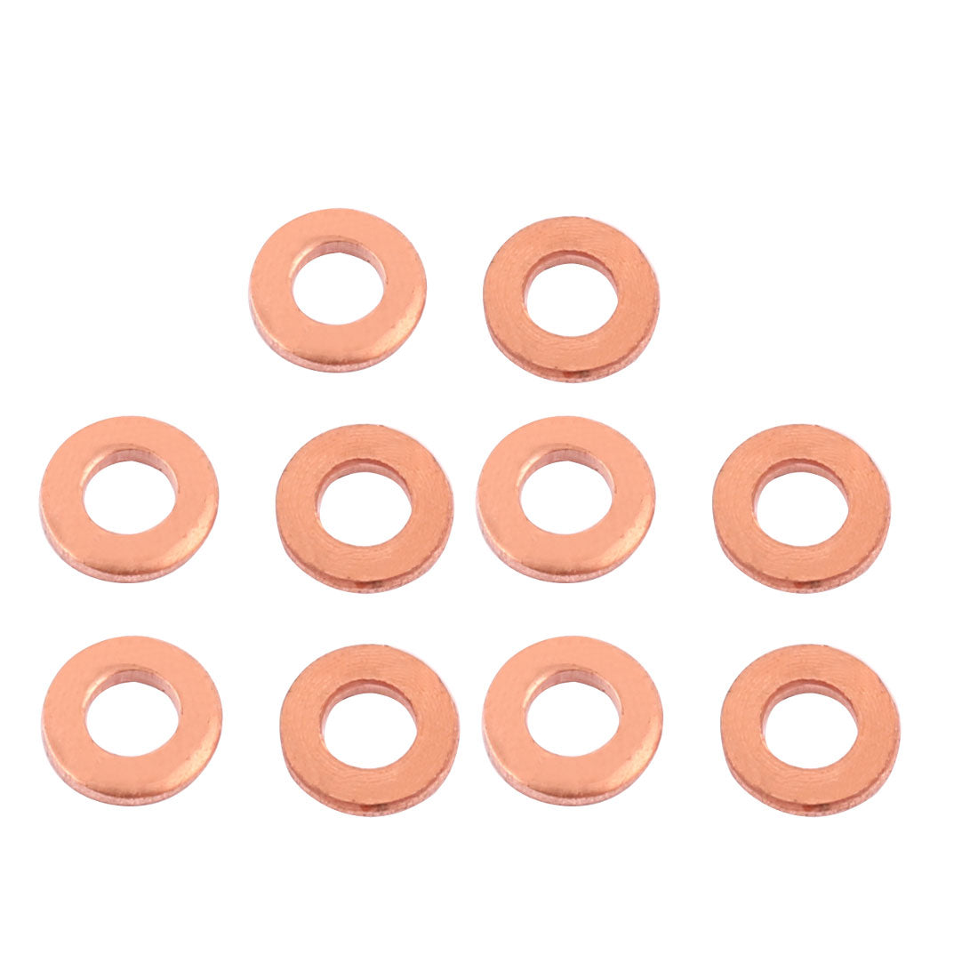Uxcell 10pcs 5mm x 9mm x 1mm Flat Ring Copper Crush Washer Sealing ...