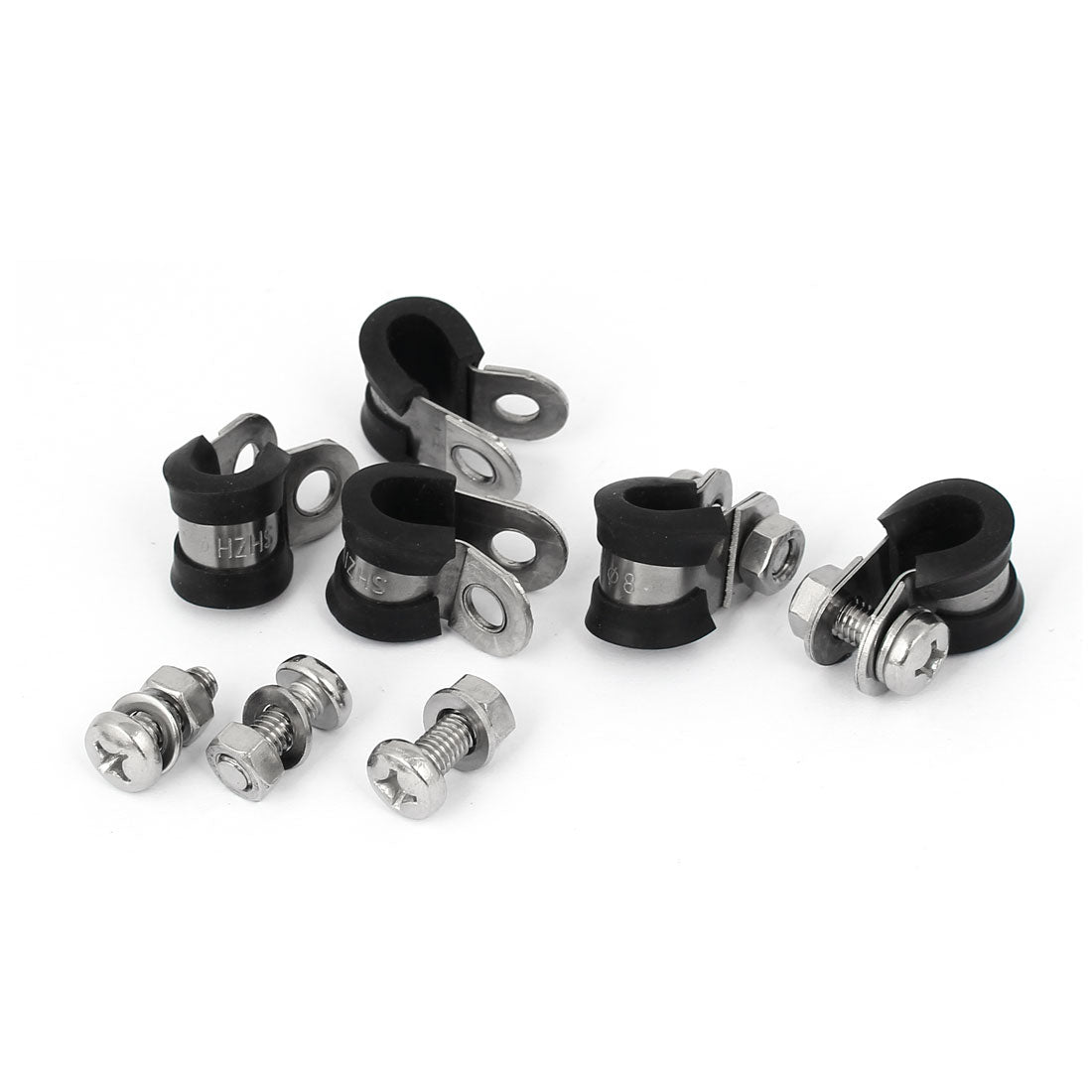 Uxcell 5pcs 8mm P Clips EPDM Rubber Lined Mounting Bracket for Pipe ...