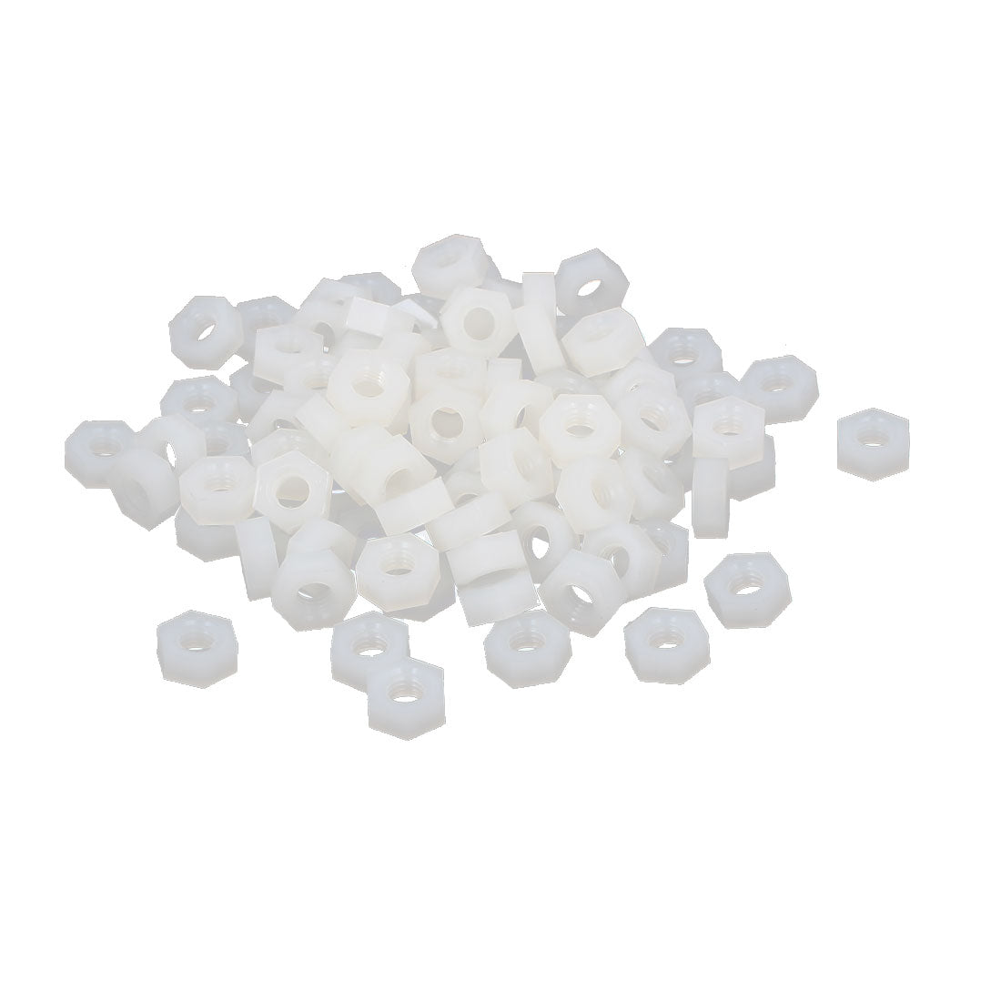 Uxcell M5 Female Thread Nylon Hexagon Hex Nut Fastener grey white ...