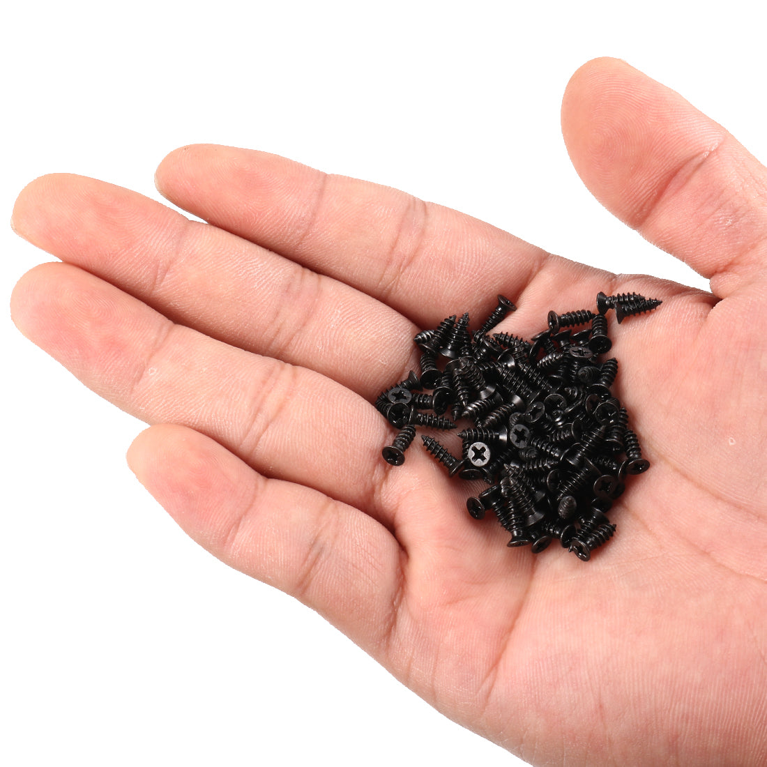 Uxcell M2.5 x 8mm Flat Head Phillips Self Tapping Screws Fasteners Black 100pcs | Harfington