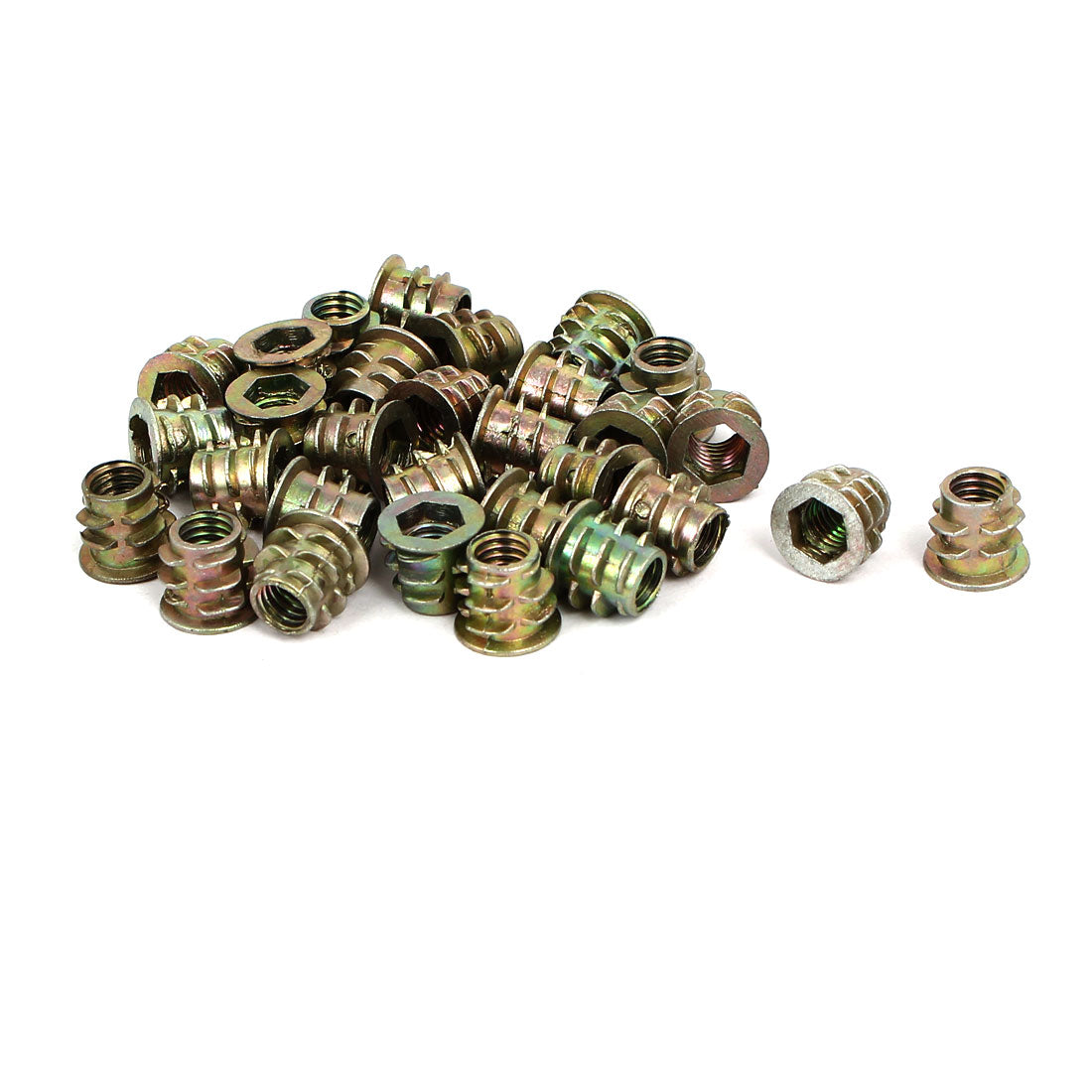 Uxcell M6x9mm Interface Hex Socket Threaded Insert Nuts 30pcs for Wood ...