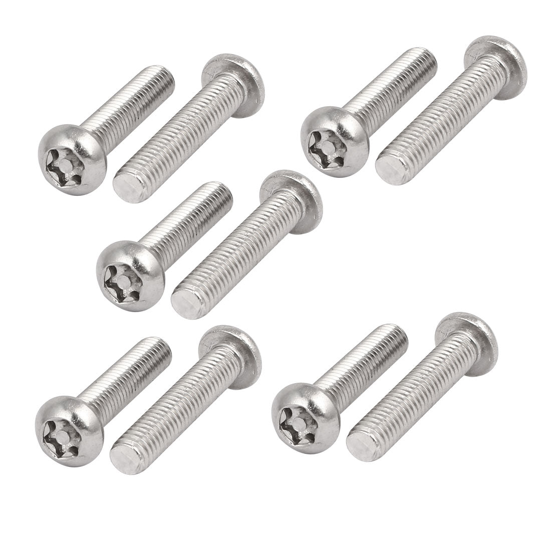 Uxcell M6x30mm 304 Stainless Steel Button Head Torx Security Tamper Proof Screws 10pcs | Harfington