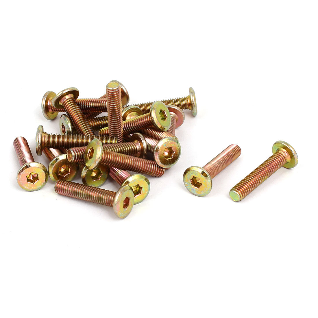 Uxcell M6x30mm Flat Hex Socket Head Hexagon Furniture Bolts Connector ...