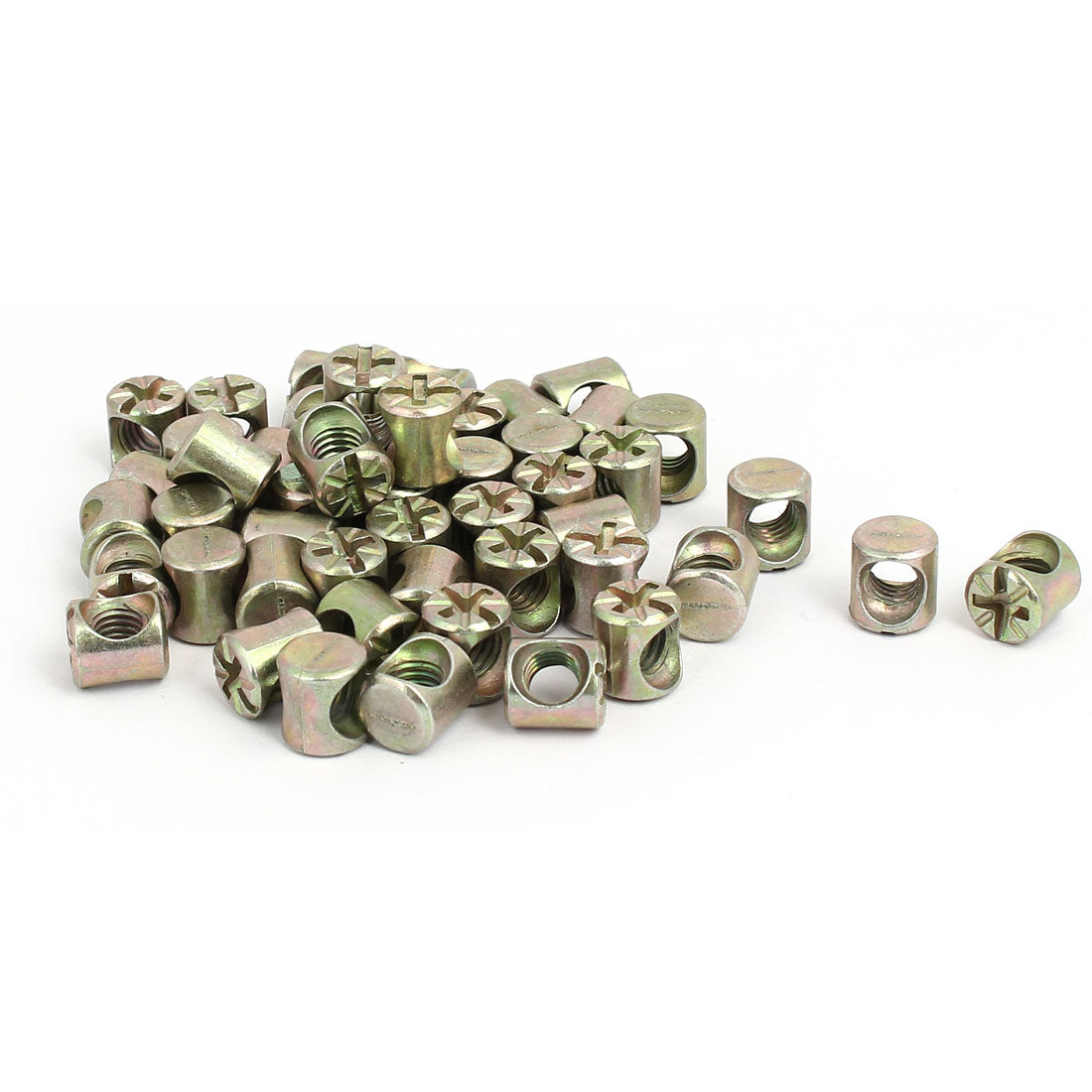 Uxcell M6 x 10mm Cross Dowel Slotted Bucket Nuts 50PCS for Furniture ...