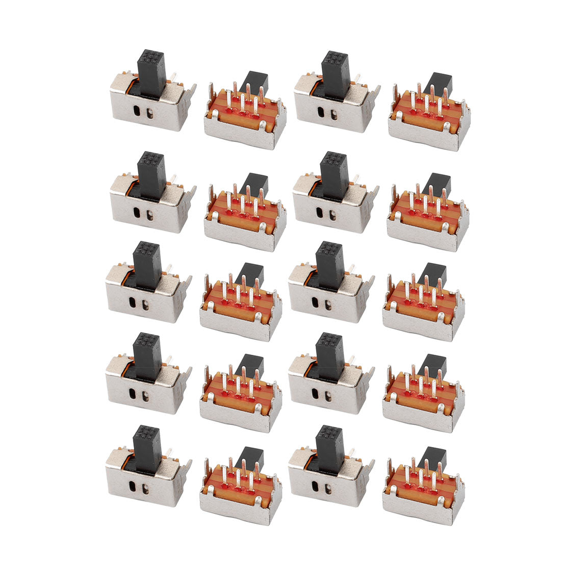 Uxcell 20Pcs 2 Position 6P DPDT Panel Mount Micro Slide Switch Latching ...
