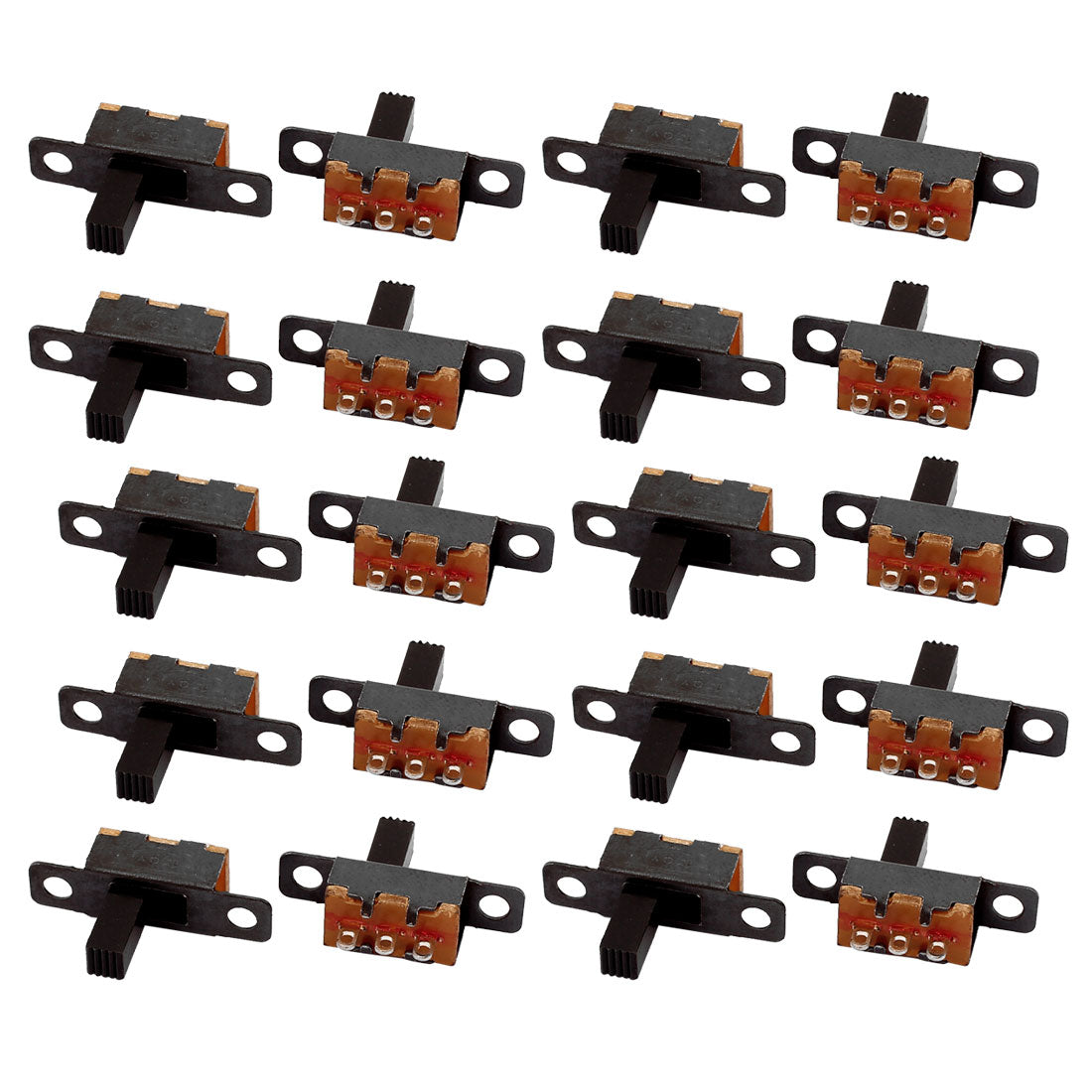 Uxcell 20Pcs 2 Position 3P SPDT Panel Mount Micro Slide Switch Latching ...