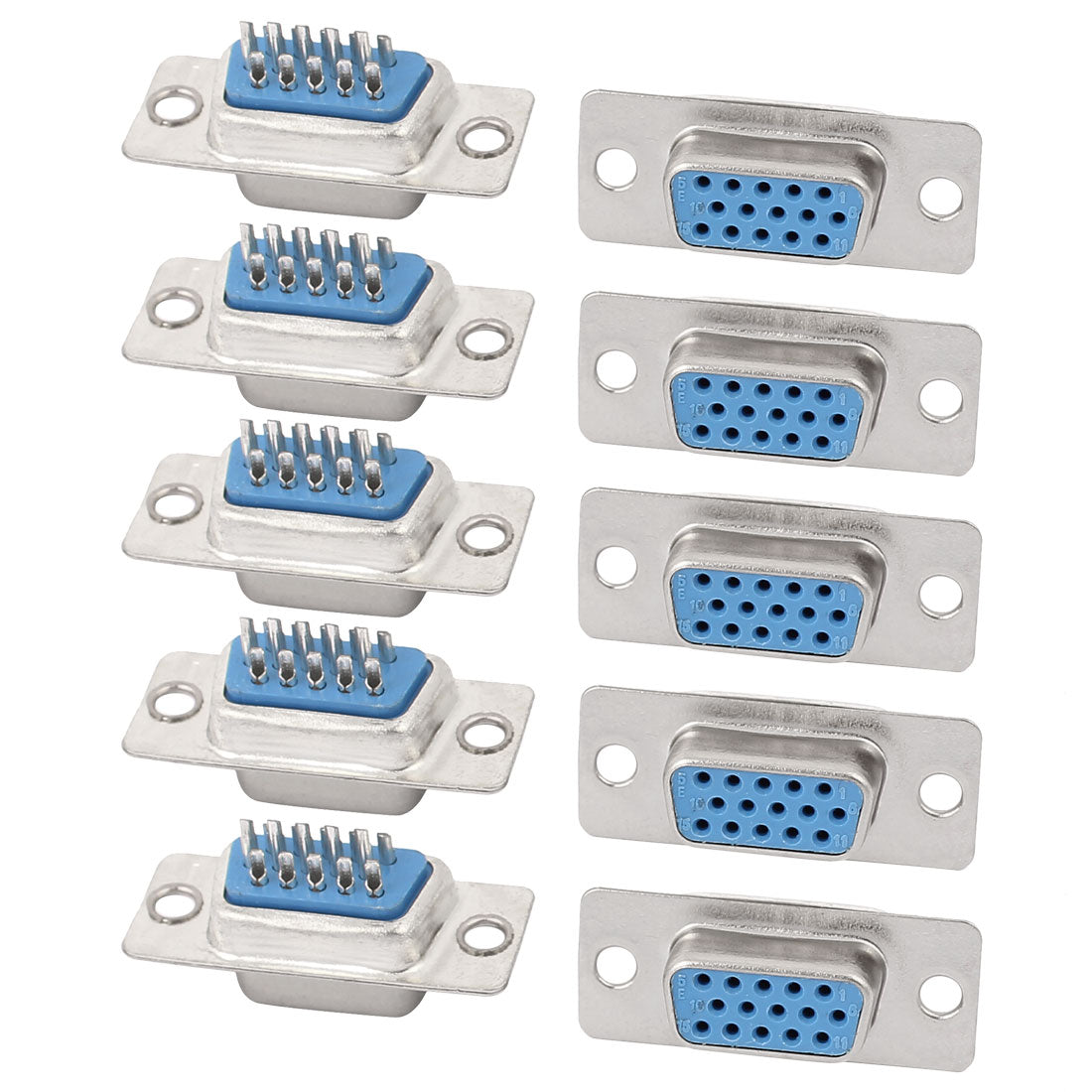 Uxcell 10Pcs D-SUB DB15 3 Rows 15 Pin Female Solder Type Adapter ...