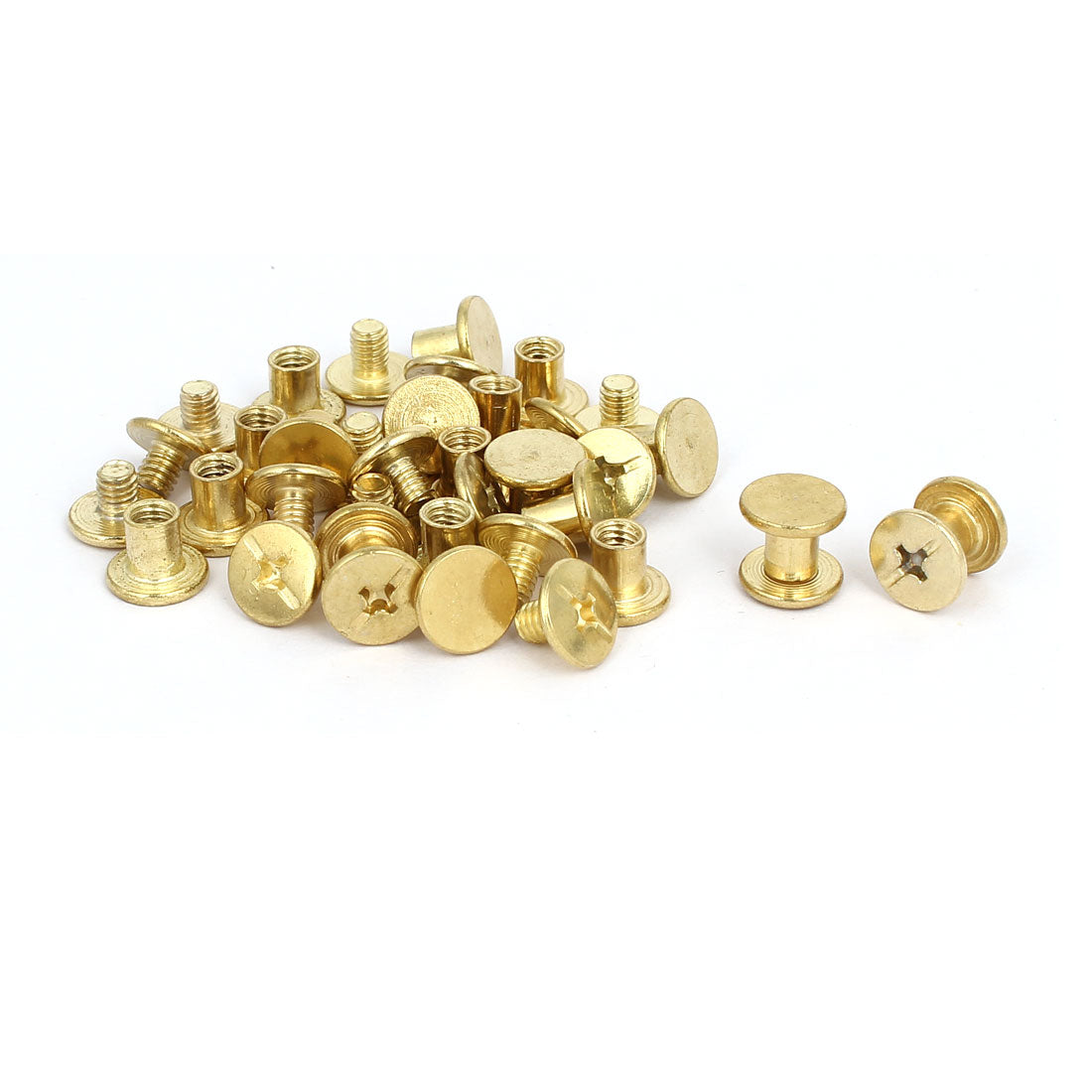 Uxcell M5x5.5mm Brass Plated Phillips Cap Binding Screws Posts Nuts ...