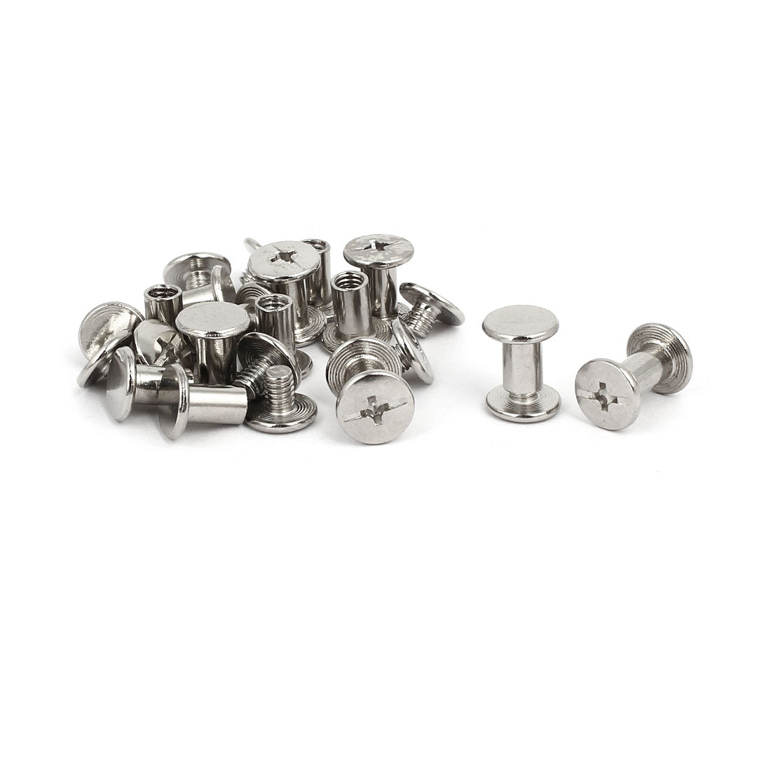 Uxcell M4x8mm Nickel Plated Phillips Cap Binding Screws Posts Barrel ...