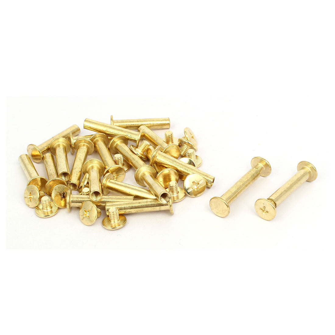 Uxcell M5x25mm Binding Screw Post Gold Tone 20pcs for Photo Albums ...
