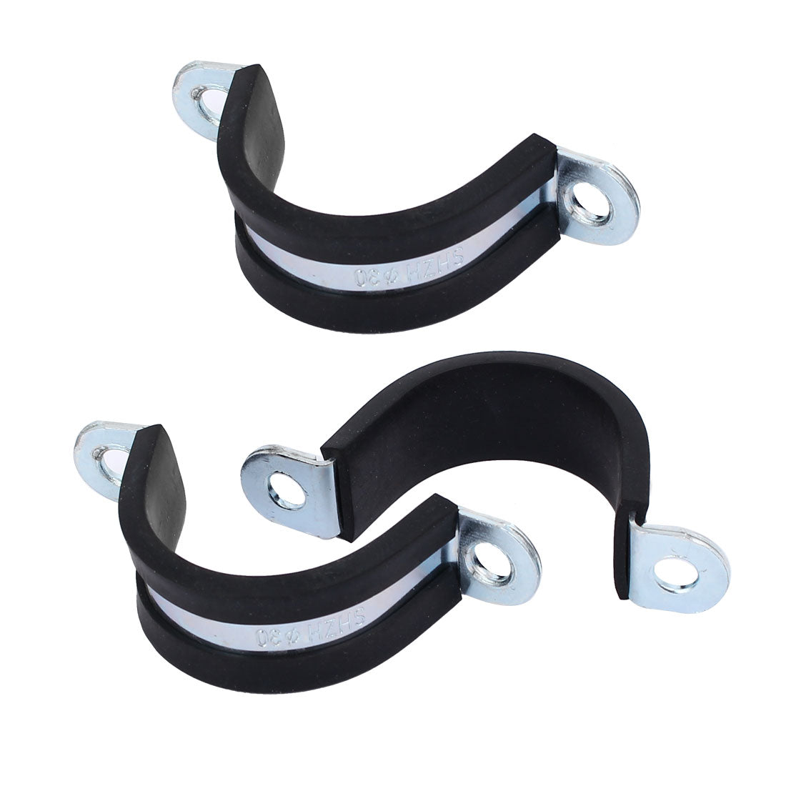 Uxcell M30 EPDM Rubber Lined U Shaped Pipe Tube Strap Clamps Clips ...
