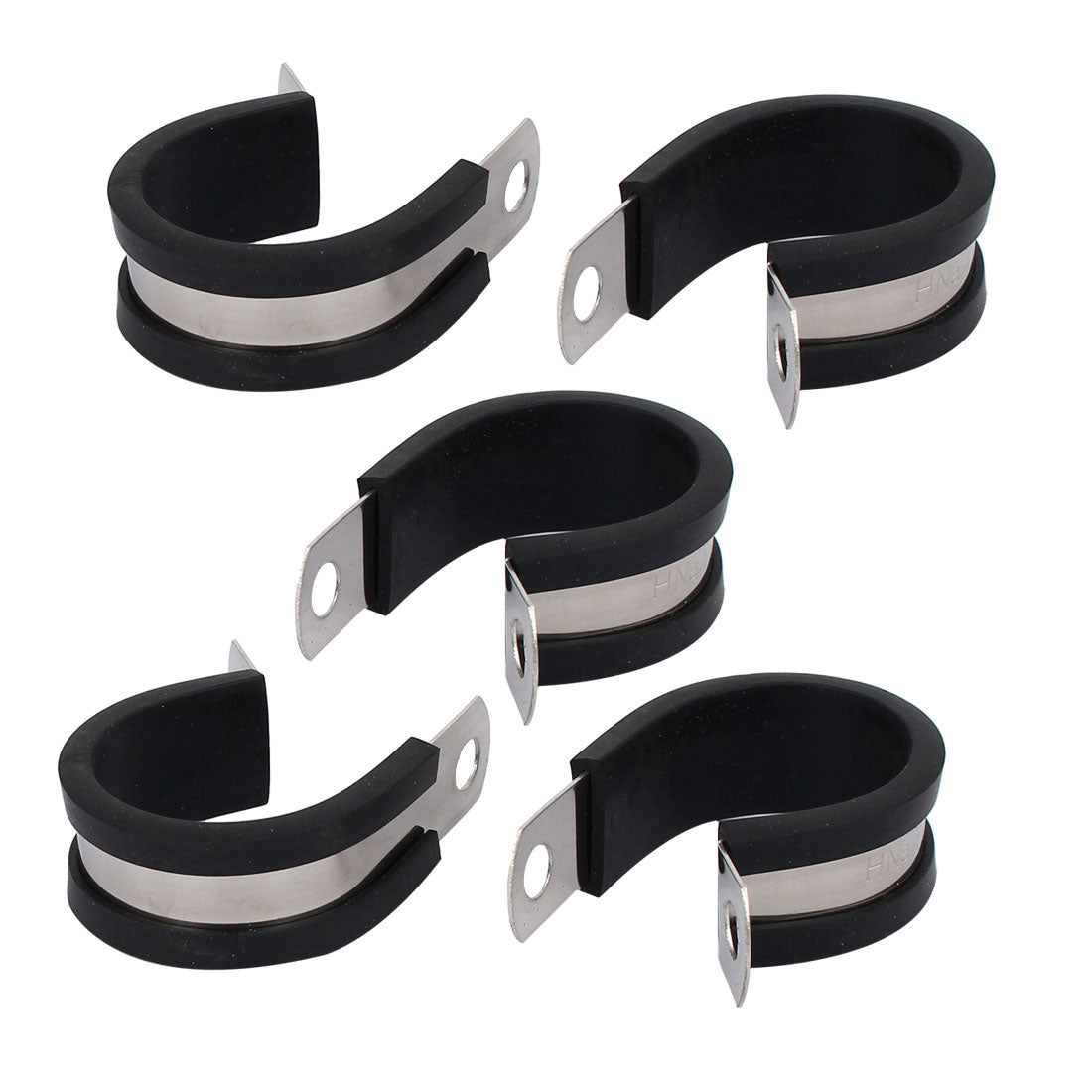 Uxcell 26mm Dia EPDM Rubber Lined P Clips Cable Hose Pipe Clamps Holder ...