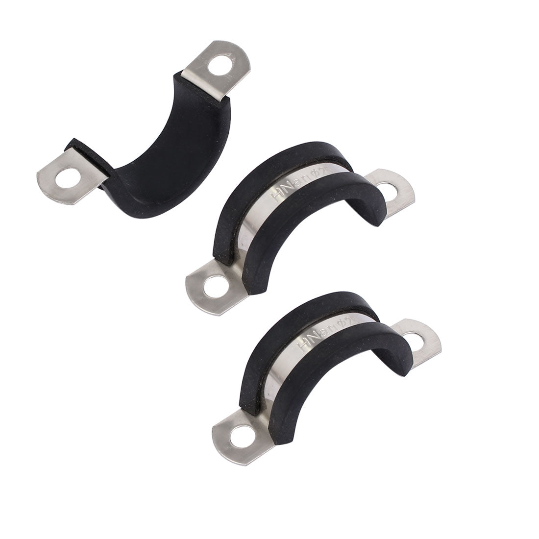 Uxcell 25mm Dia EPDM Rubber Lined U Shaped Pipe Tube Wire Clamps Clips ...